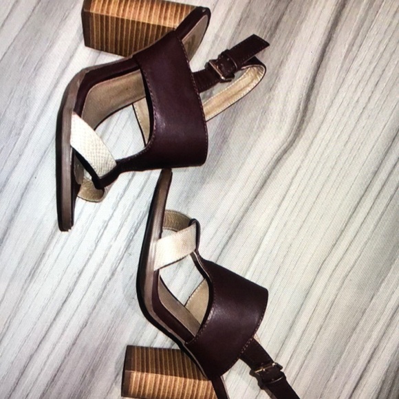 Charming Charlie | Shoes | Charming Charlie Brown And Tan Block Heels ...